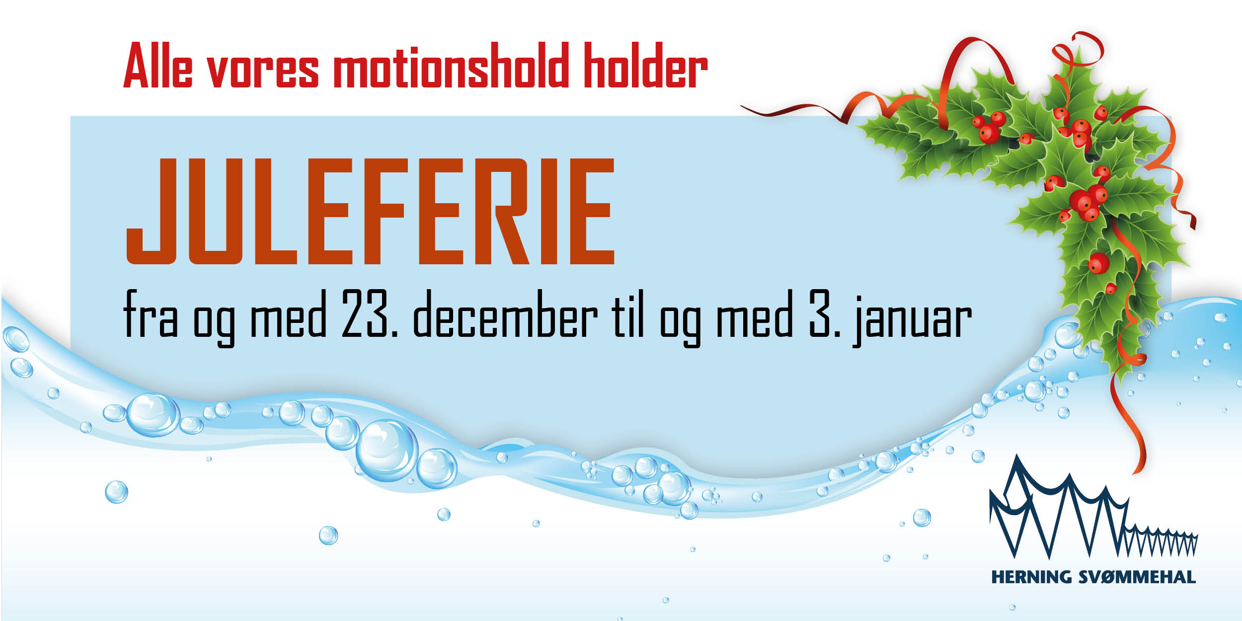 Alle vores motionshold holder juleferie | Herning Bad og Svømmehal ...
